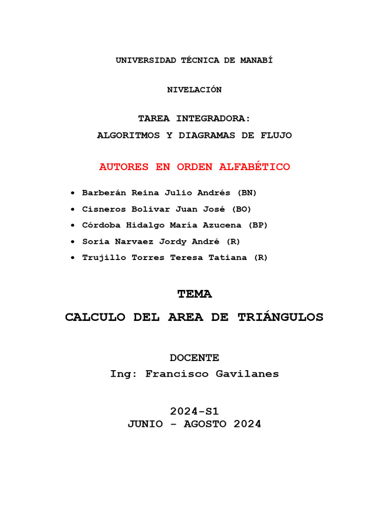 Ejemplo Tarea | PDF | Algoritmos | Triángulo