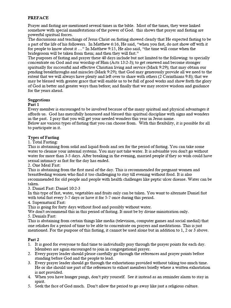 Forty-Day Prayer Programme | PDF | God The Father | Prayer