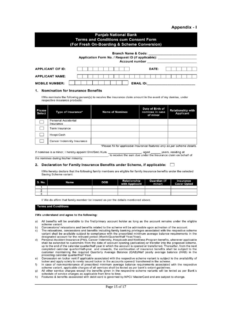 PNB SELECT & PNB ELITE Appendix | PDF