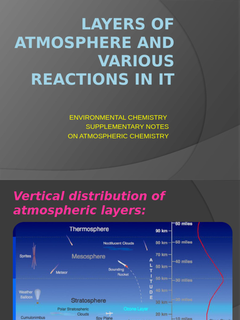 Atmospheric Chemistry Overview | PDF | Ozone Depletion | Ozone