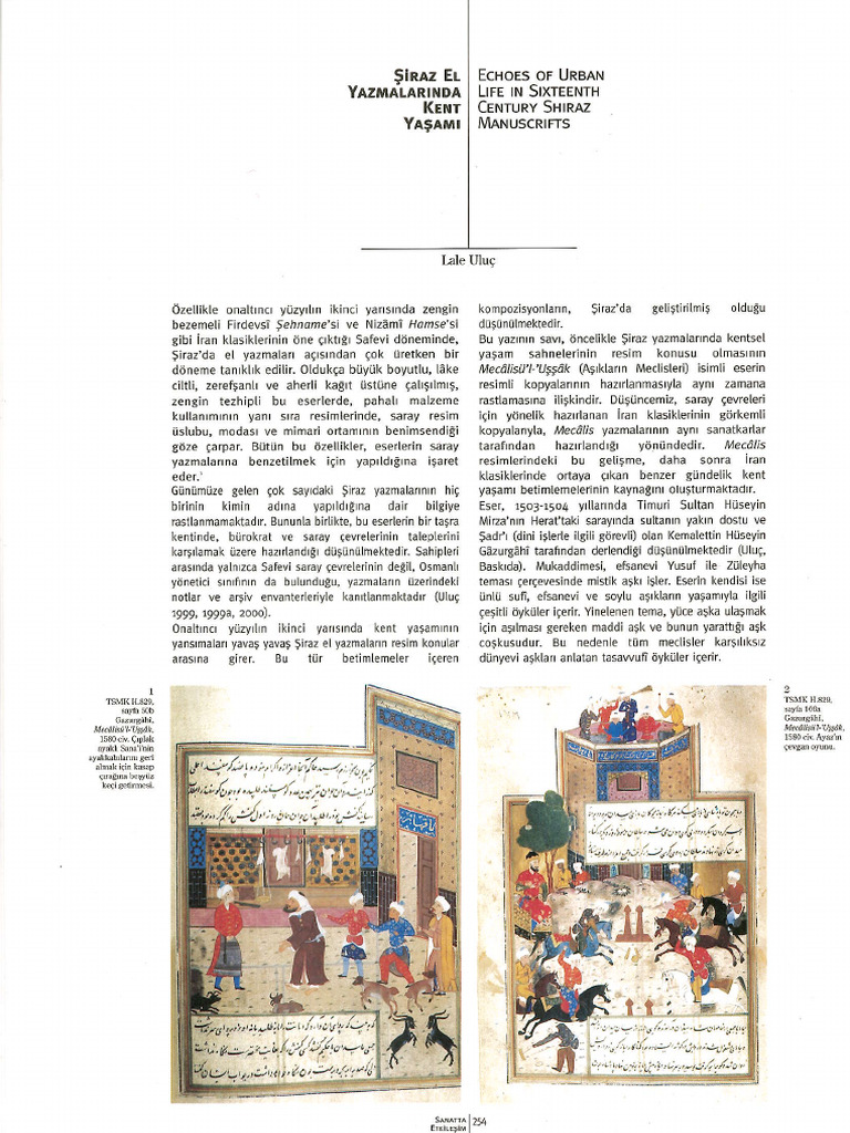 Lale Uluç - Şiraz El Yazmalarında Kent Yaşamı | PDF