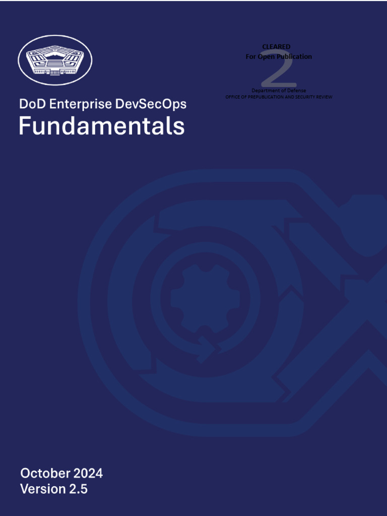 DoD Enterprise DevSecOps Fundamentals v2.5 | PDF | Security | Computer Security