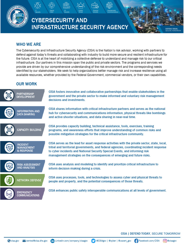 CISA-Factsheet - 14 April - 508C | PDF | Computer Security | Security