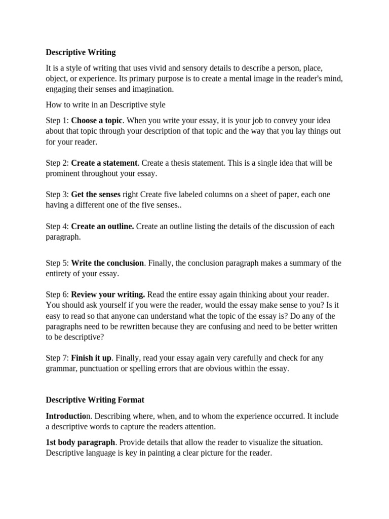 Descriptive and Expository Writing | PDF | Essays | Cognition