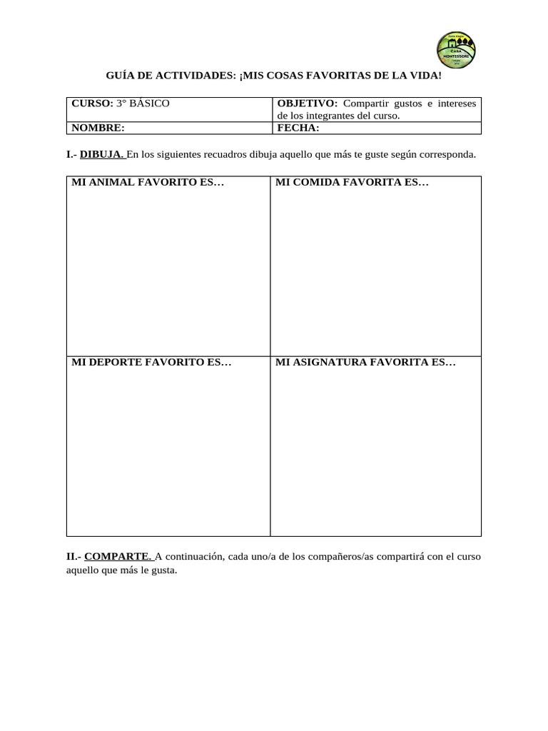 3B - MIS COSAS FAVORITAS | PDF