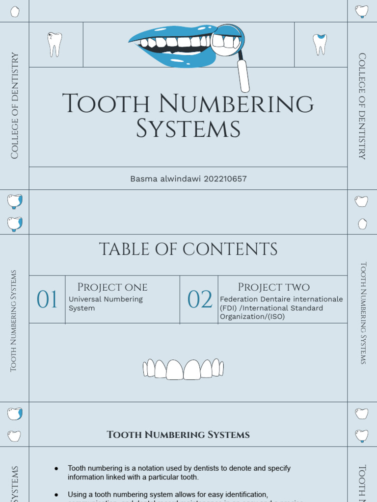 Tooth Numbering Systems Overview | PDF | Human Tooth | Tooth