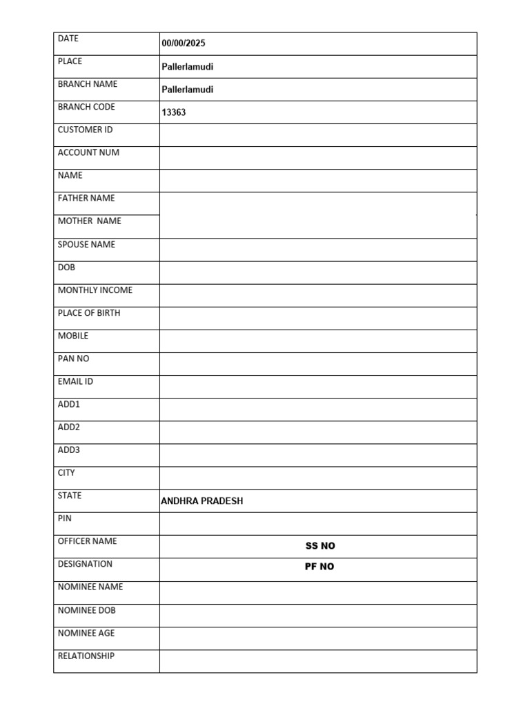 CANB-Acct Openingg Form 1018 Autofill - 2025 | PDF | Identity Document