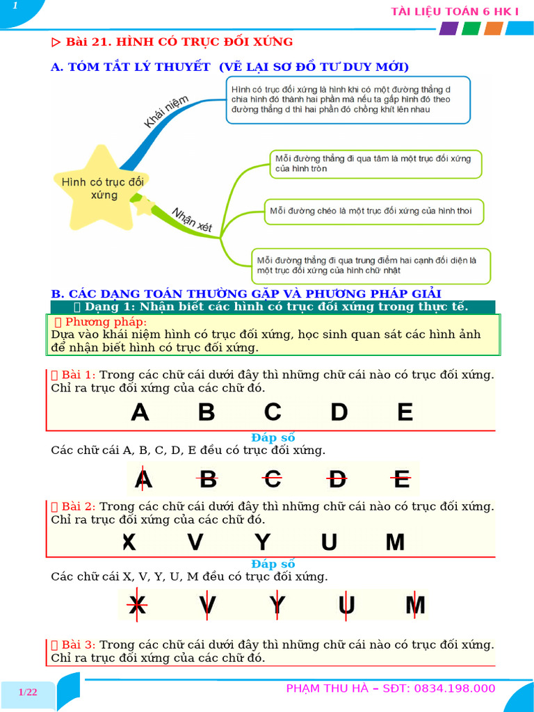 Dap An Bai 21 Hinh Co Truc Doi Xung | PDF