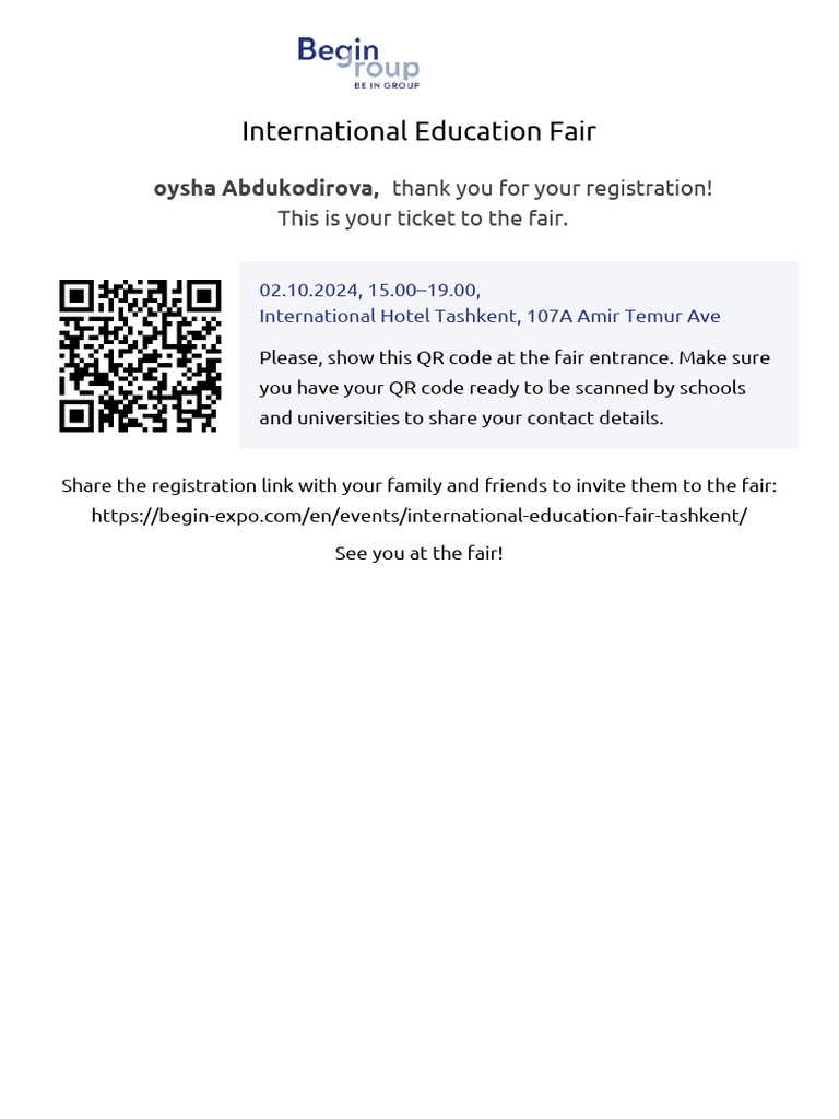 Your Invitation To International Education Fair | PDF