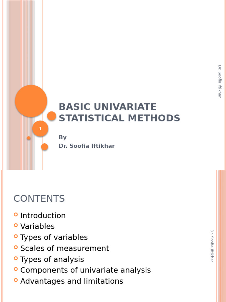 Univariate Statistical Methods Overview | PDF | Level Of Measurement ...