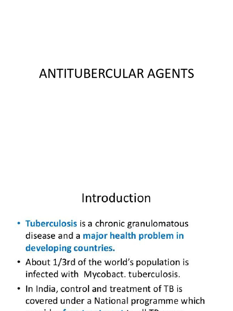 Antitubercular Agents | PDF