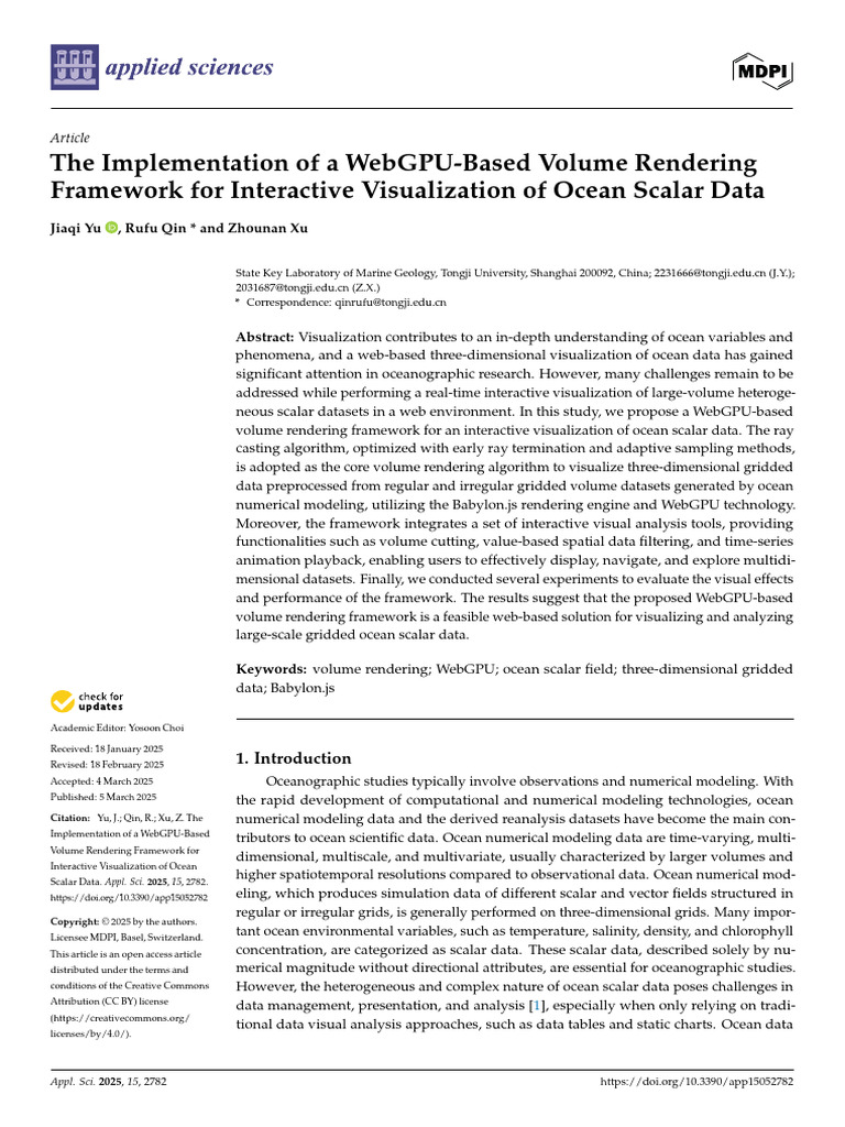 Framework for Interactive Visualization of Ocean Scalar Data | PDF | Texture Mapping | Rendering ...
