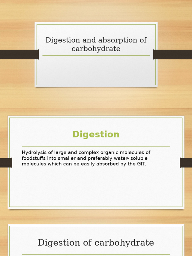 Carbohydrate Digestion and Absorption | PDF | Digestion | Carbohydrates