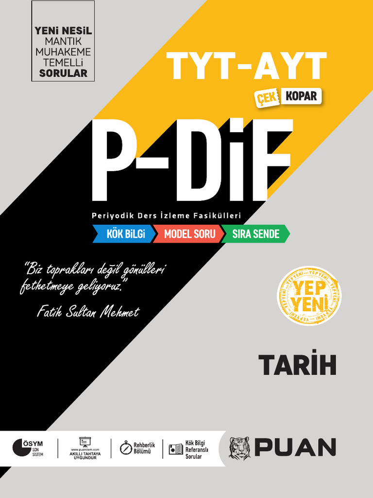 Puan Yayınları 2023 TYT AYT Tarih PDİF Konu Anlatım Fasikülleri | PDF