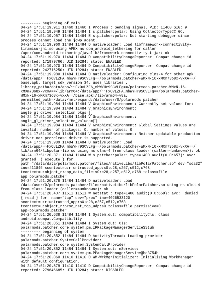 Polarmods - Patcher Logcat | PDF | Software Engineering | Software