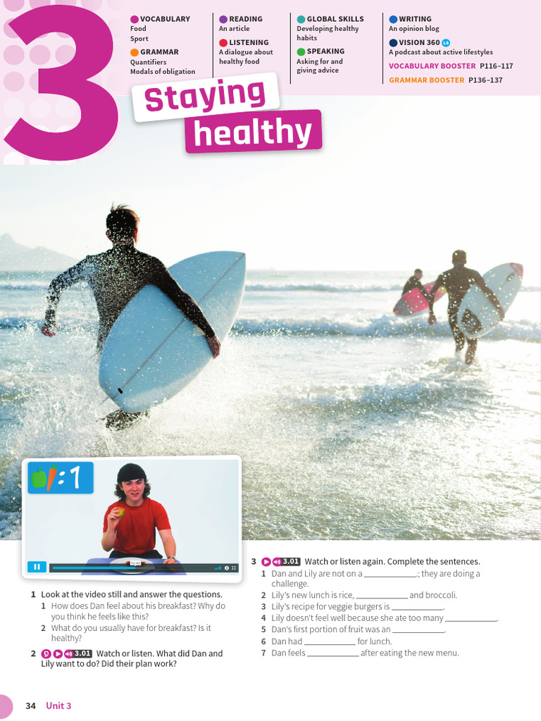 Life Vision Pre-Int Student Book U3 - 1 | PDF | Smoothie | Vegetables