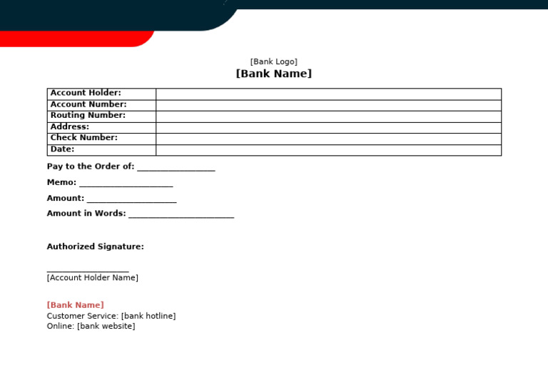 Fillable Blank Check Template | PDF