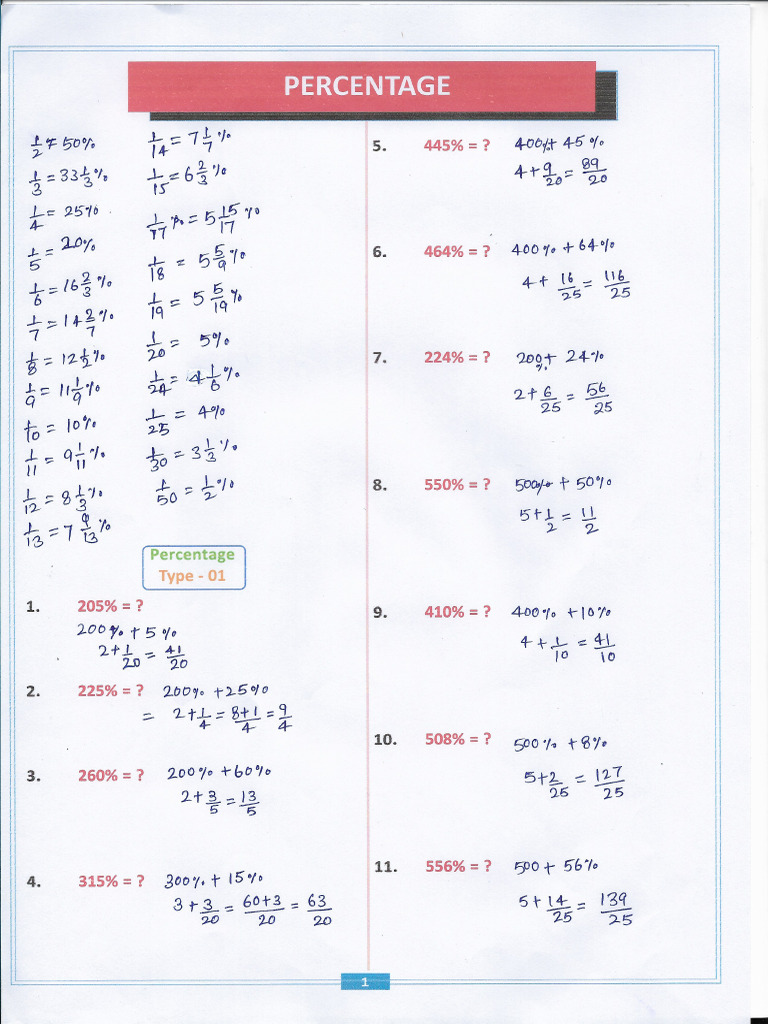 Percentage Notes 22-04 - 523241 - Crwill | PDF