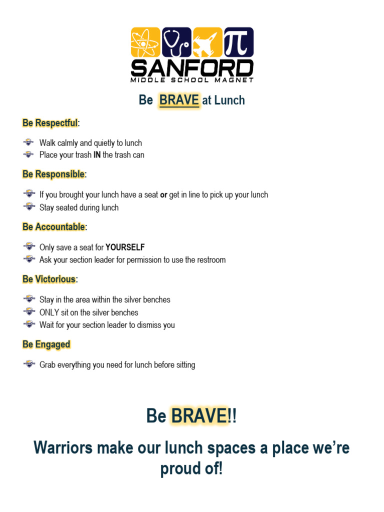 Lunch Behavior Guidelines for Students | PDF