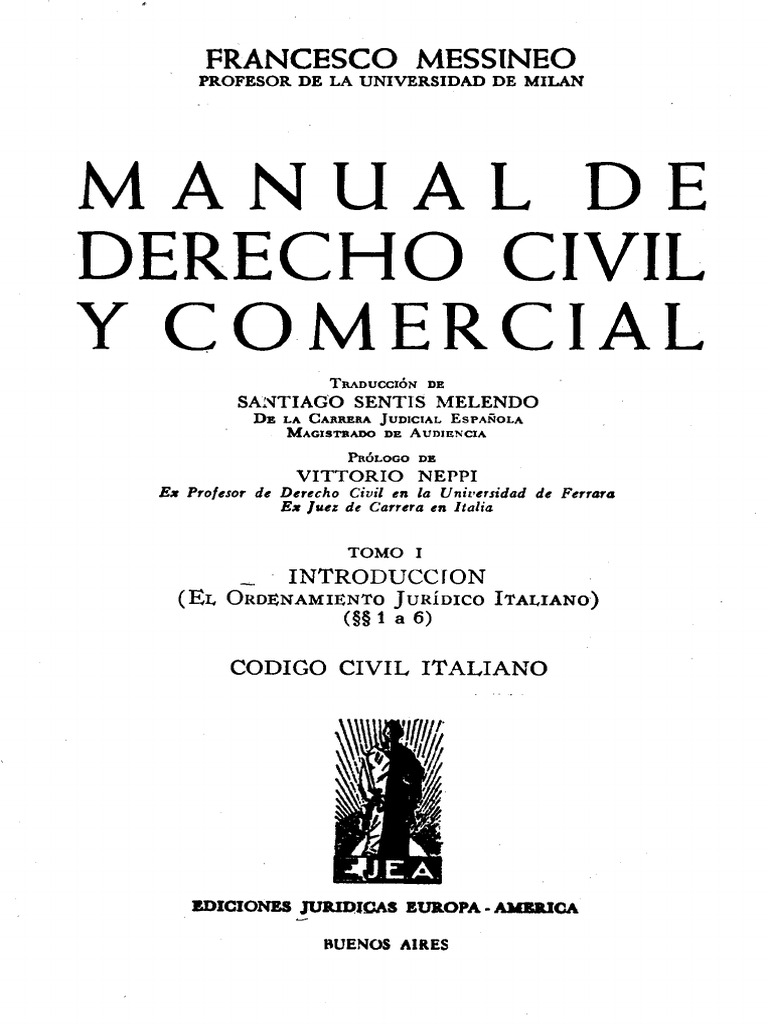 Messineo 1979 Derecho Civil y Comercial Tomo I | PDF | Herencia ...