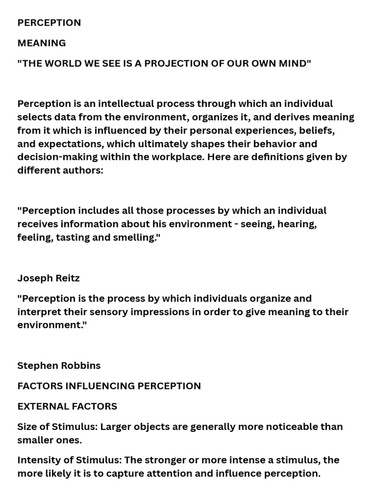 Pdfwhat Is Perception PDF | PDF | Perception | Experience