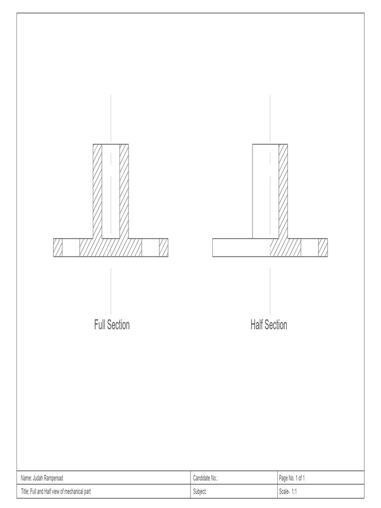 Full and Half Section of Mechanical Part, 2018 #2 | PDF