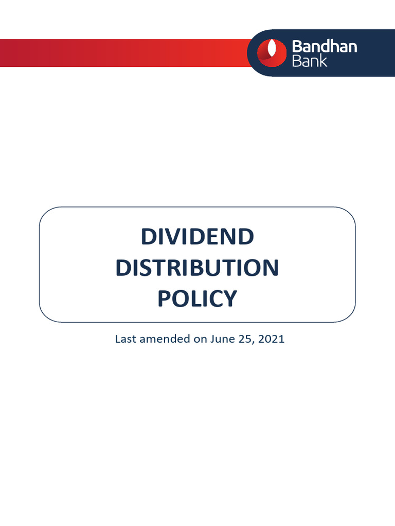 Dividend Distribution Policy | PDF | Dividend | Banks