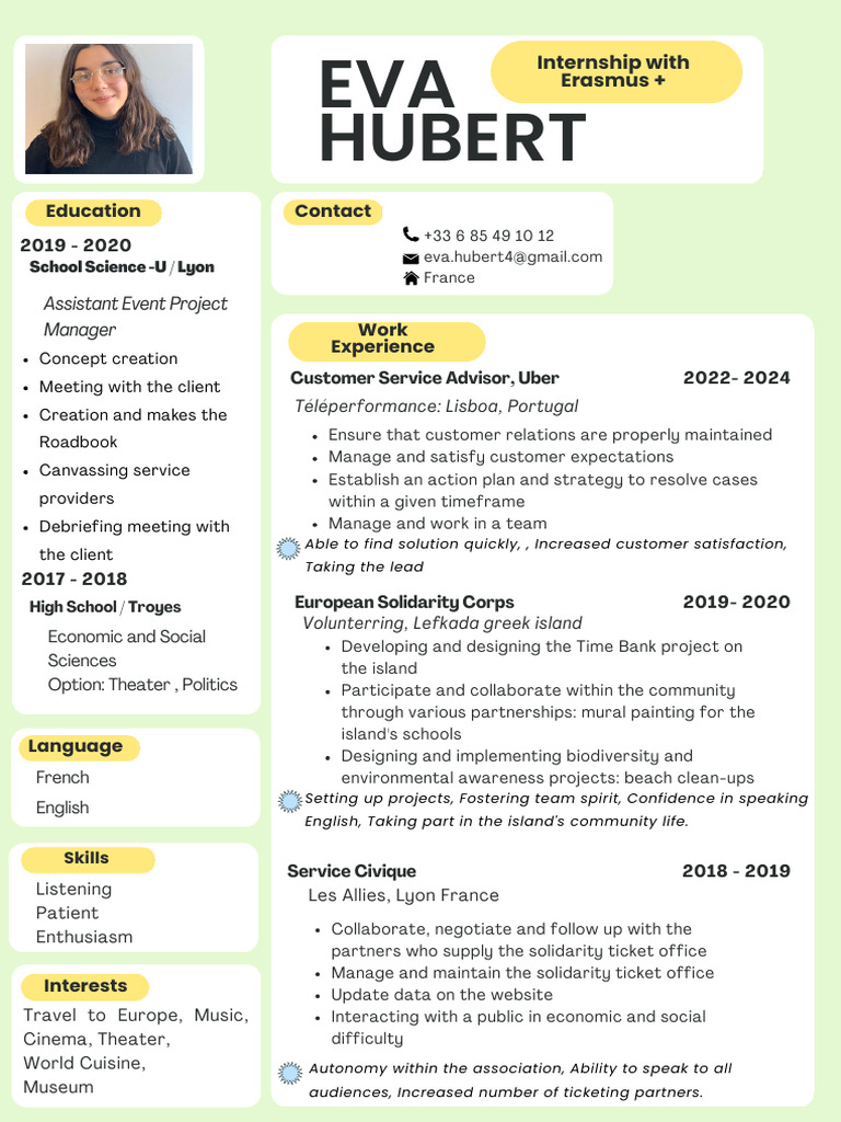 CV in English Erasmus + Last Version PDF | PDF