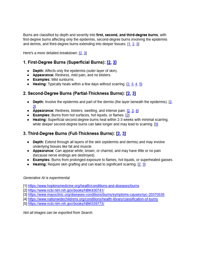 Classification of Burns | PDF