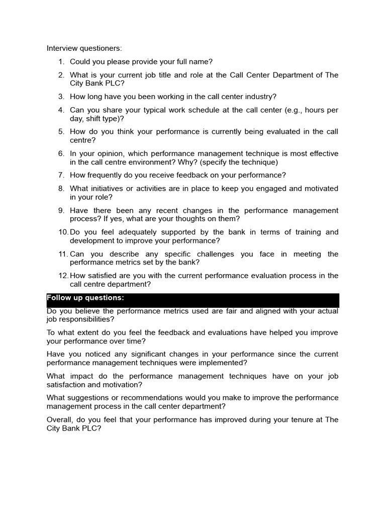 Interview Guideline - updaTED WITH SCRIPT | PDF | Performance Appraisal ...