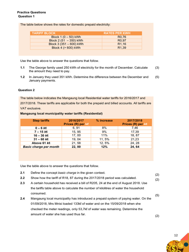 Grade 12 Maths Literacy: Finance Q&A | PDF | Taxes | Government Finances