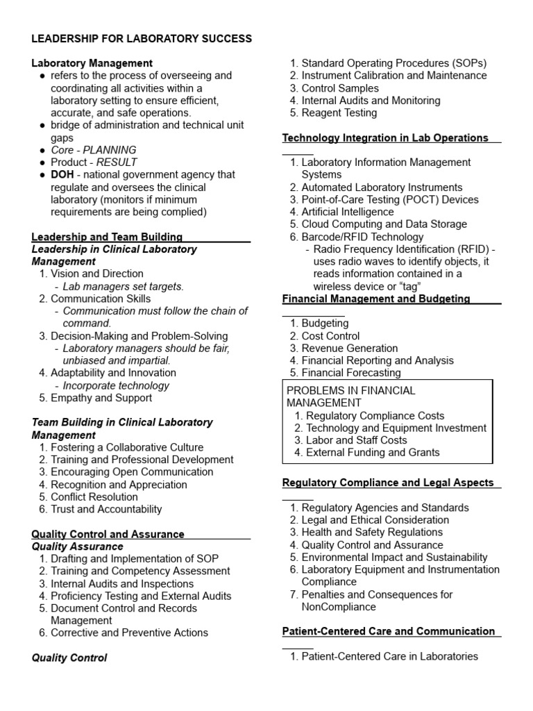 Effective Leadership in Lab Management | PDF | Laboratories ...