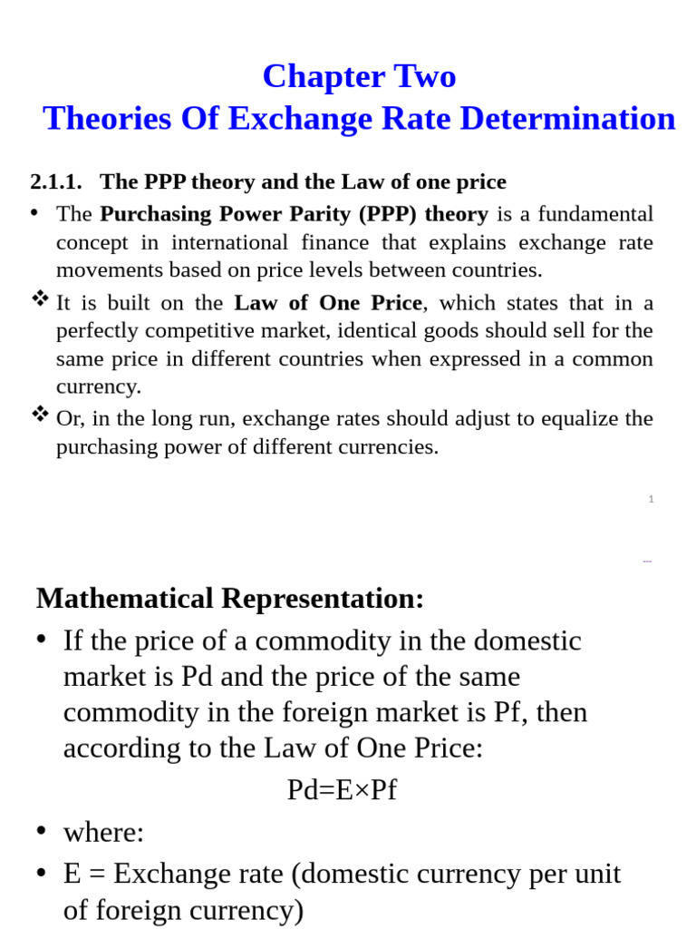 CHAPTER 2-Theories of Exchange Rate Determination | PDF | Exchange Rate ...
