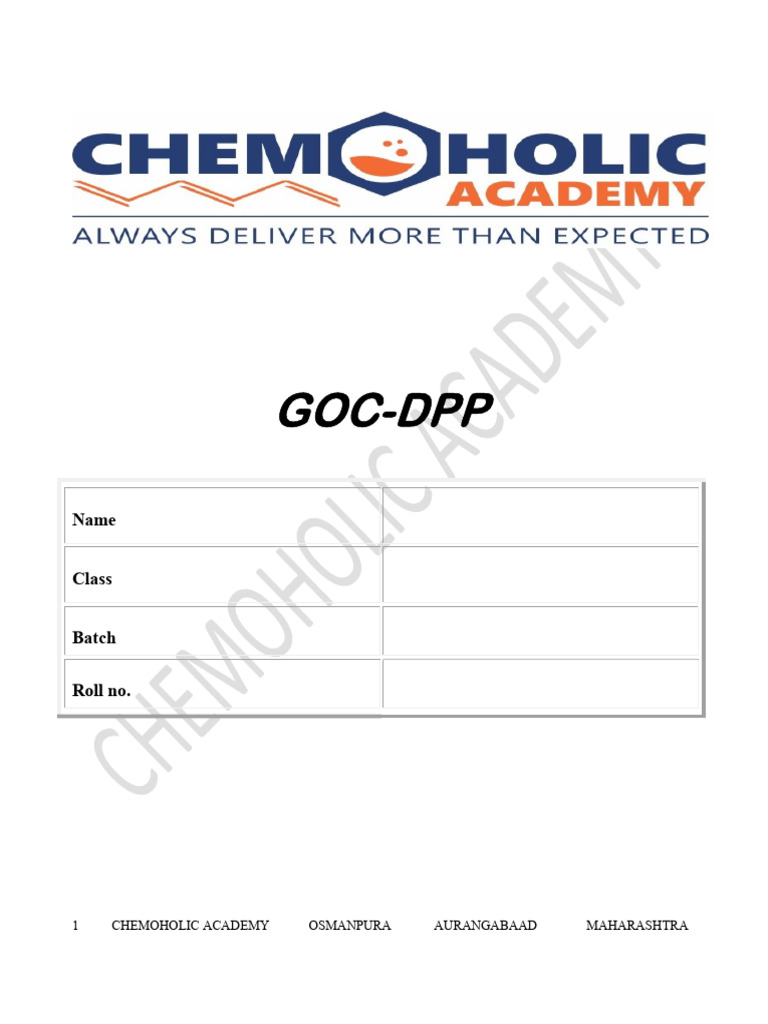 3.GOC Tbjvsosnqxkbmfxrrlkd | PDF | Chemistry | Organic Chemistry