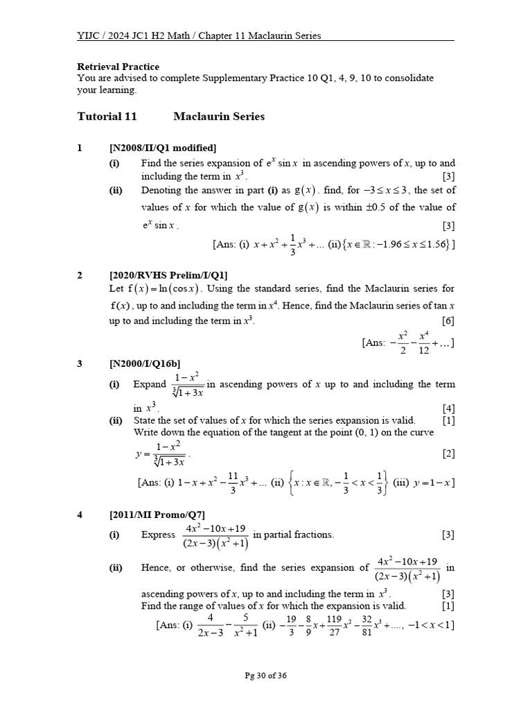 Maclaurin Series Expansion Techniques | PDF | Mathematics ...