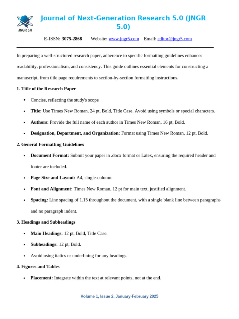 Author Submission Template JNGR5 | PDF | Methodology | Citation