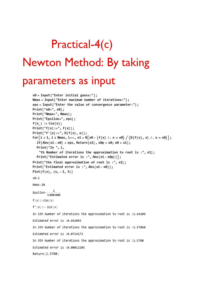 Numerical Prac-4 (B) (NR Method) | PDF