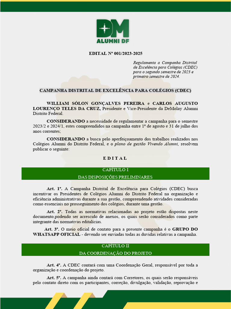 Edital da Campanha CDEC 2023-2024 | PDF