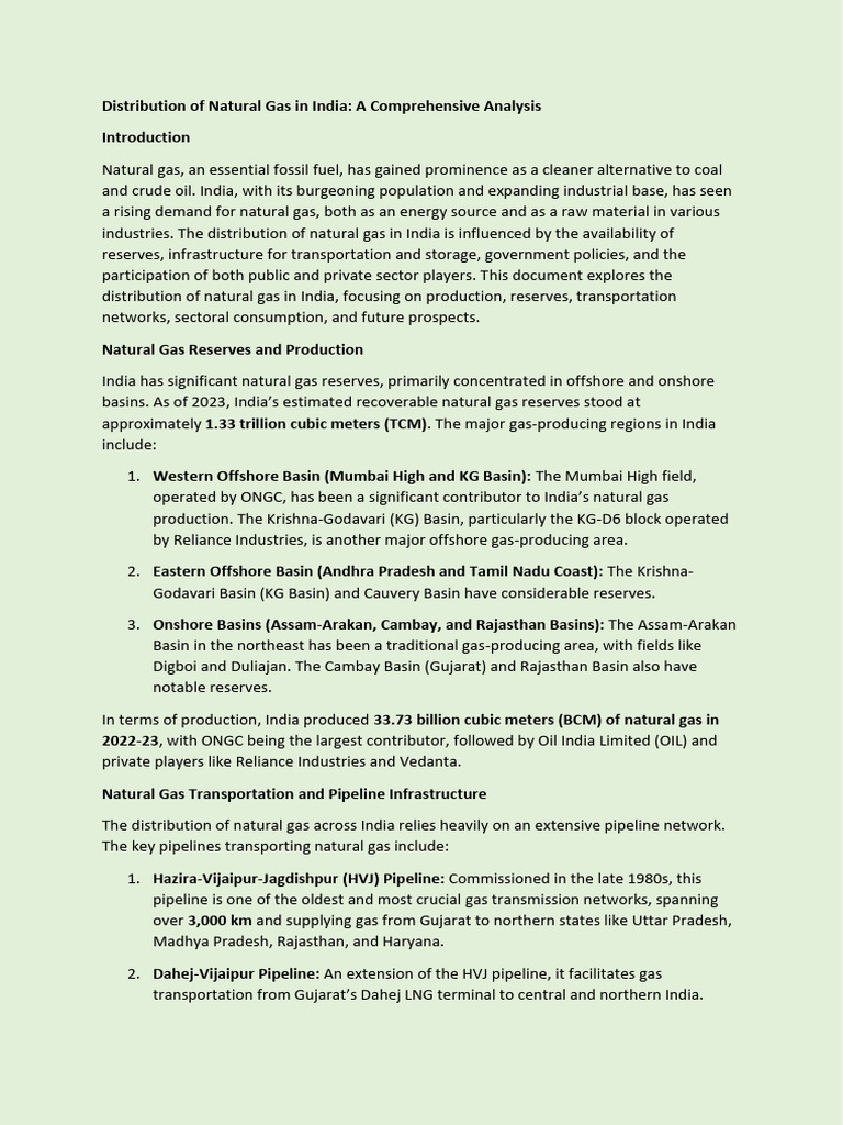 Natural Gas Distribution in India | PDF | Natural Gas | Liquefied ...