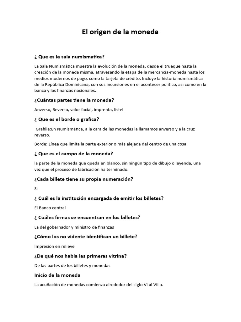 Evolución de la Moneda y Billetes | PDF | Monedas | Numismática