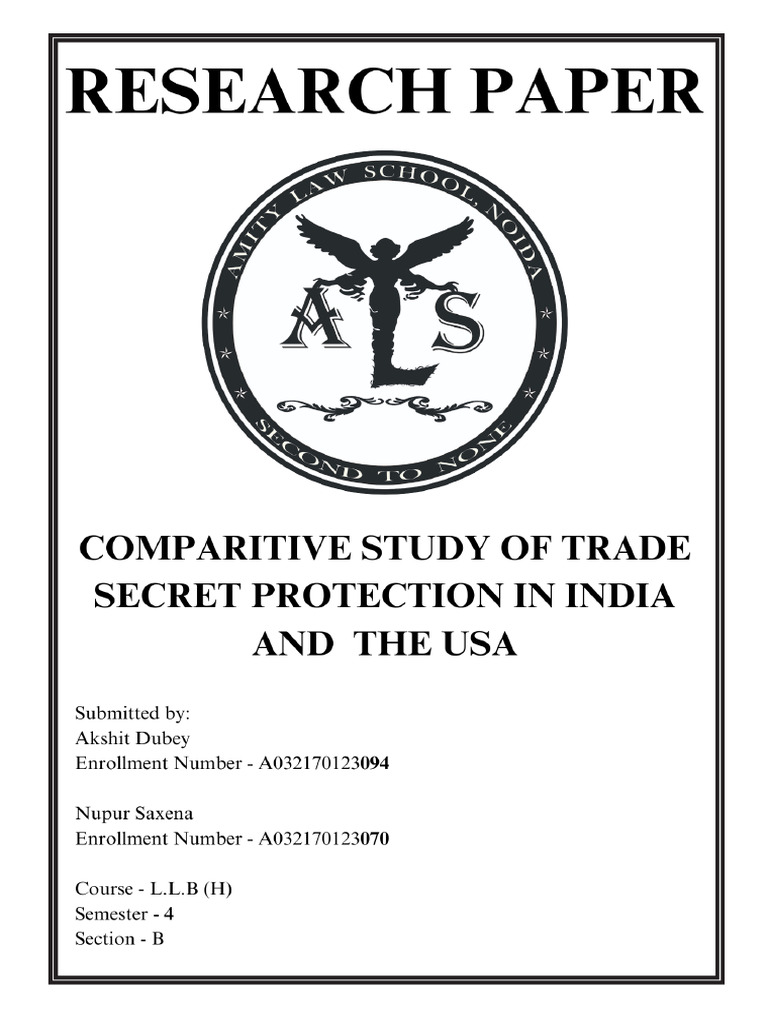 Trade Secrets: Legal Framework in India | PDF | Trade Secret | Non ...