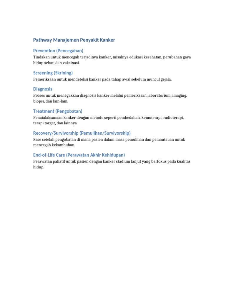 Pathway Manajemen Kanker | PDF