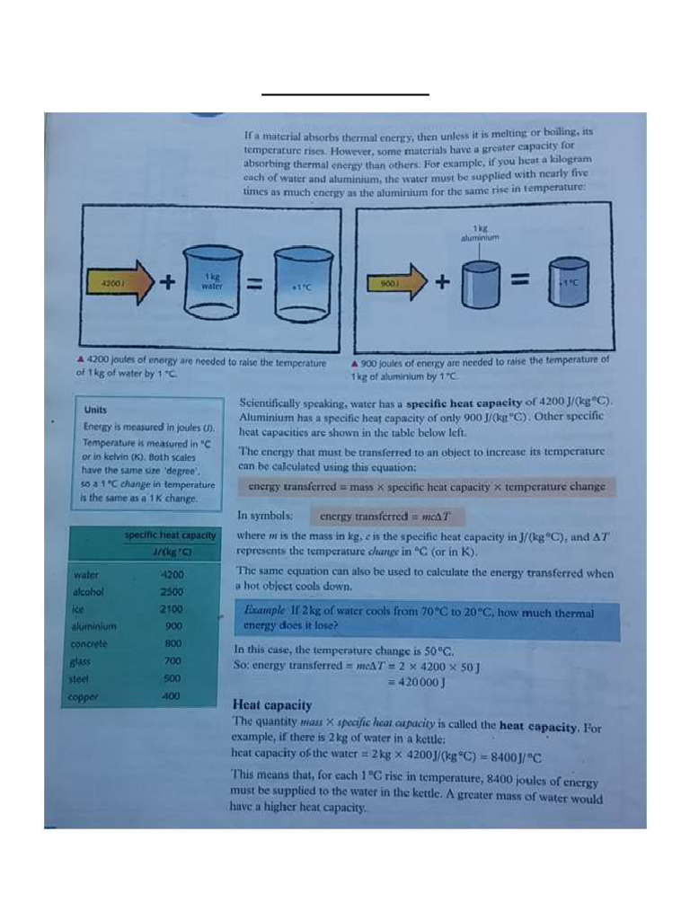Specific Heat Capacity and Heat Capacity | PDF | Heat Capacity | Latent ...