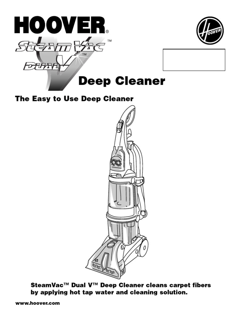 F7220900 Hoover Steam Vac Dual V | PDF | Vacuum Cleaner | Detergent