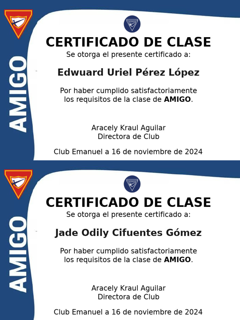 Certificados Clubes | PDF