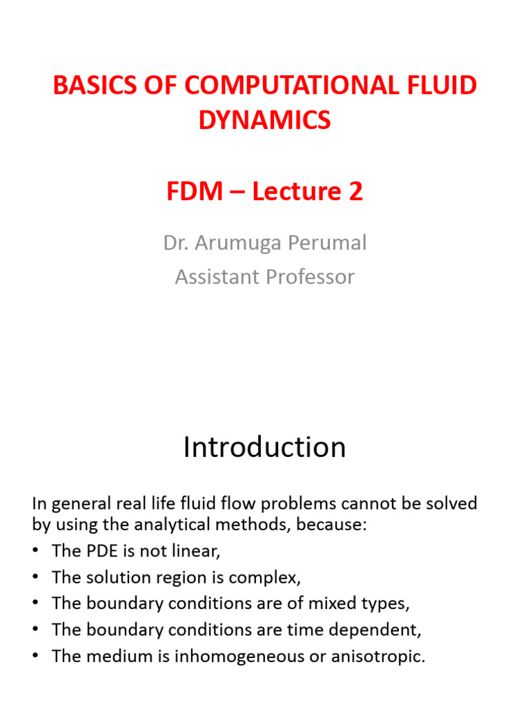 FDM Basics in Computational Fluid Dynamics | PDF | Finite Difference ...