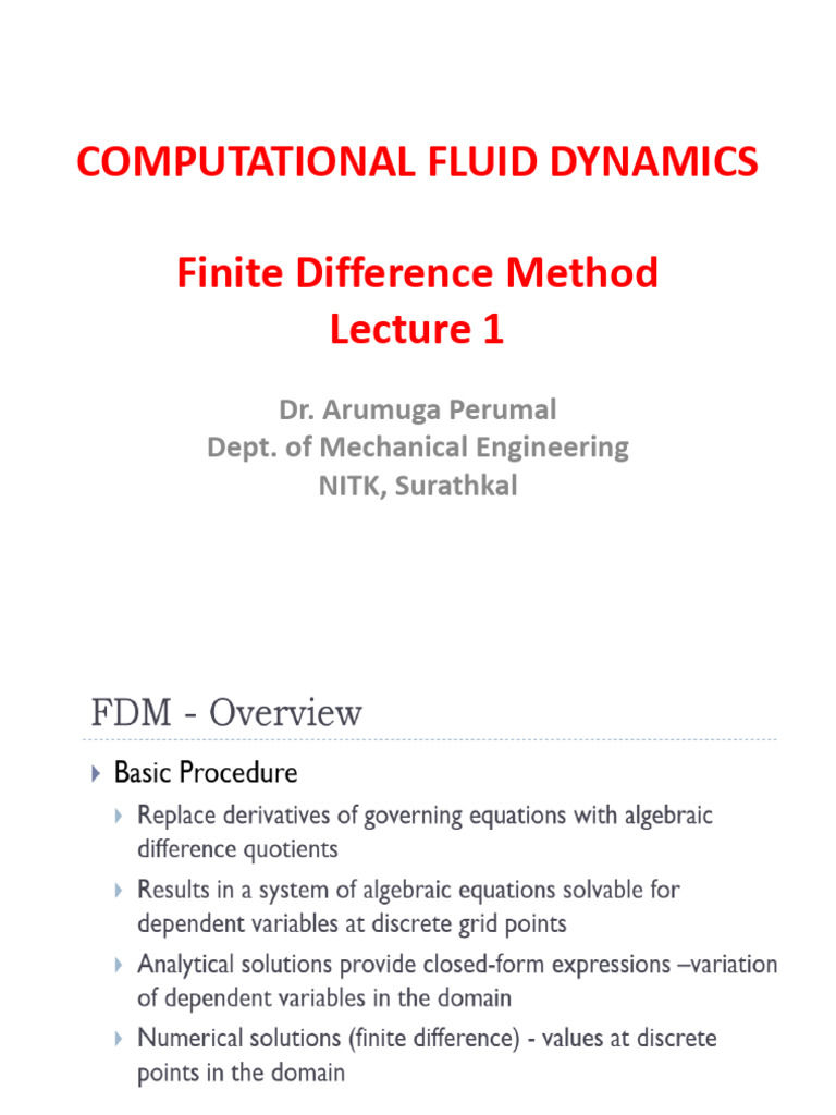 Finite Difference Method - Lecture 1 | PDF