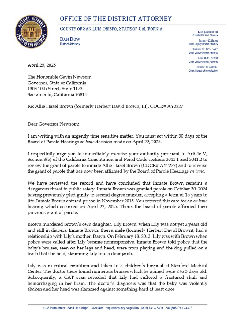 District Attorney's Letter To California Gov. Newsom | PDF | California ...