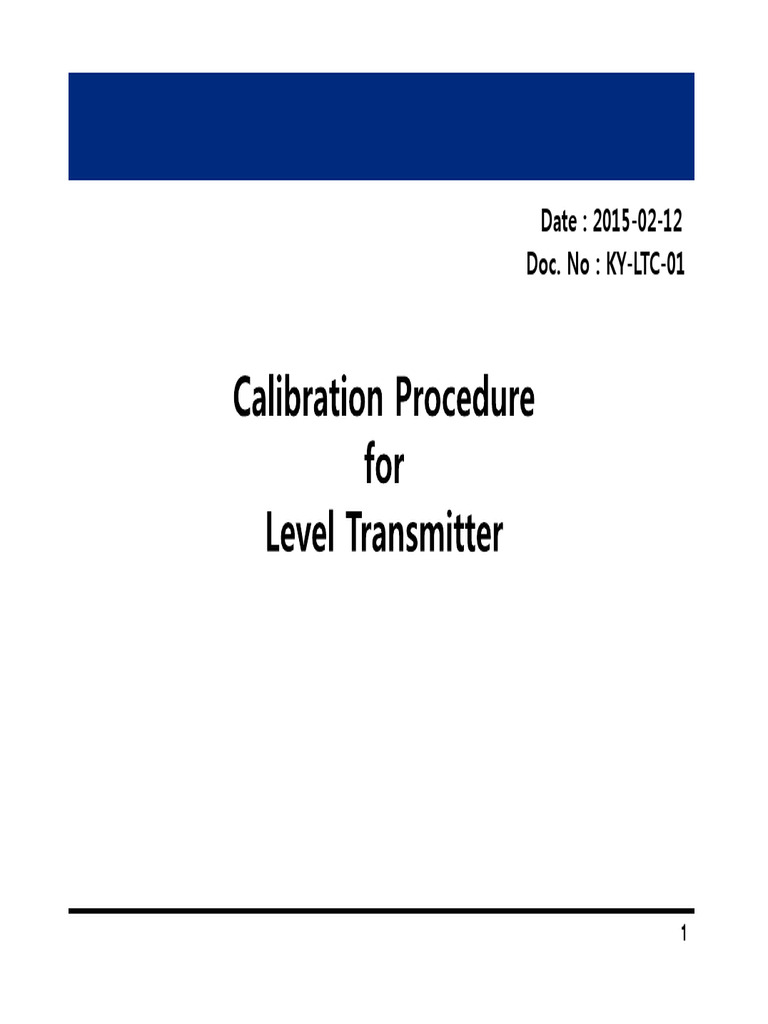 LIT-1311 NA Level Transmitter Calibration Manual | PDF | Calibration