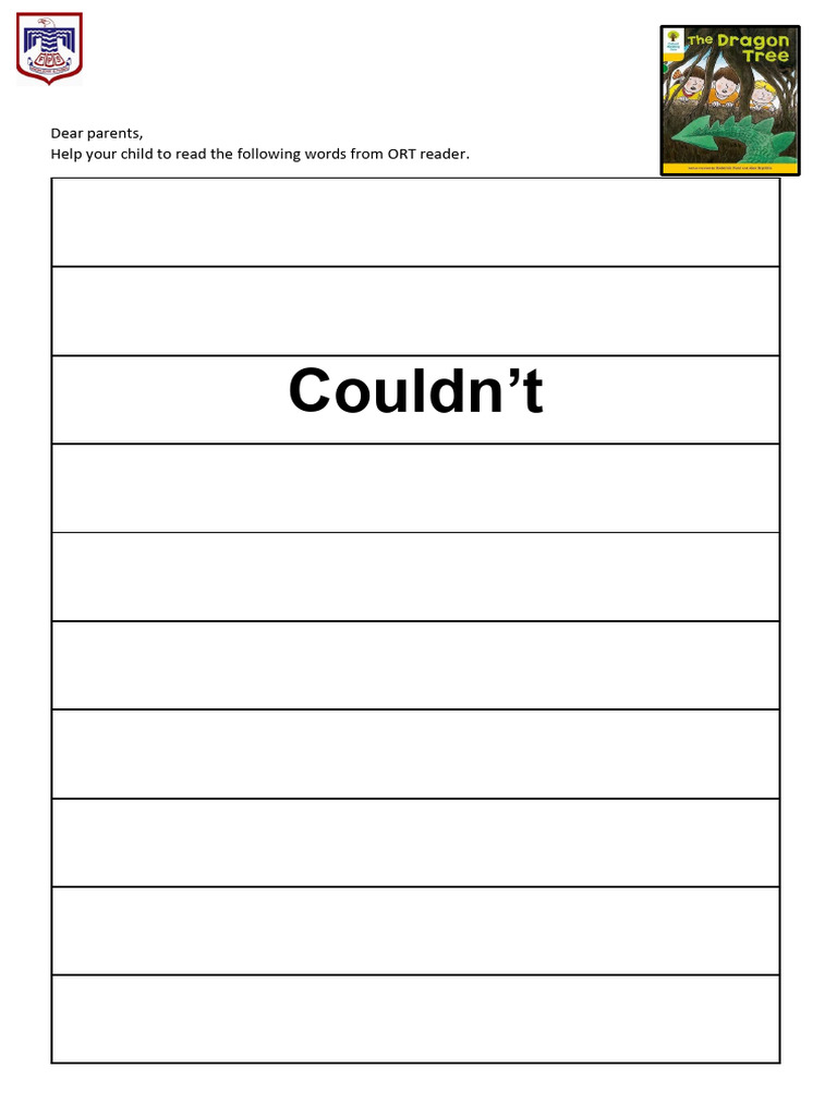 ORT Word List for Dragon Tree Reading | PDF